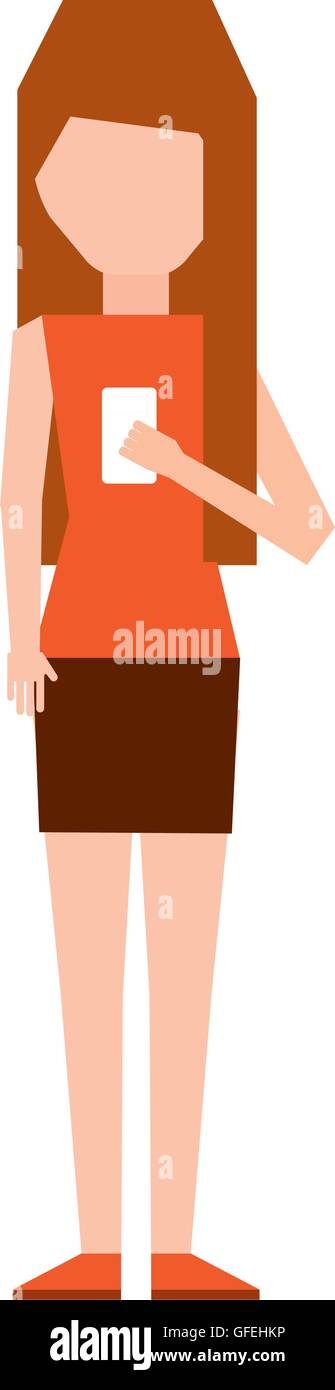woman female young using smartphone icon Stock Vector Image & Art - Alamy