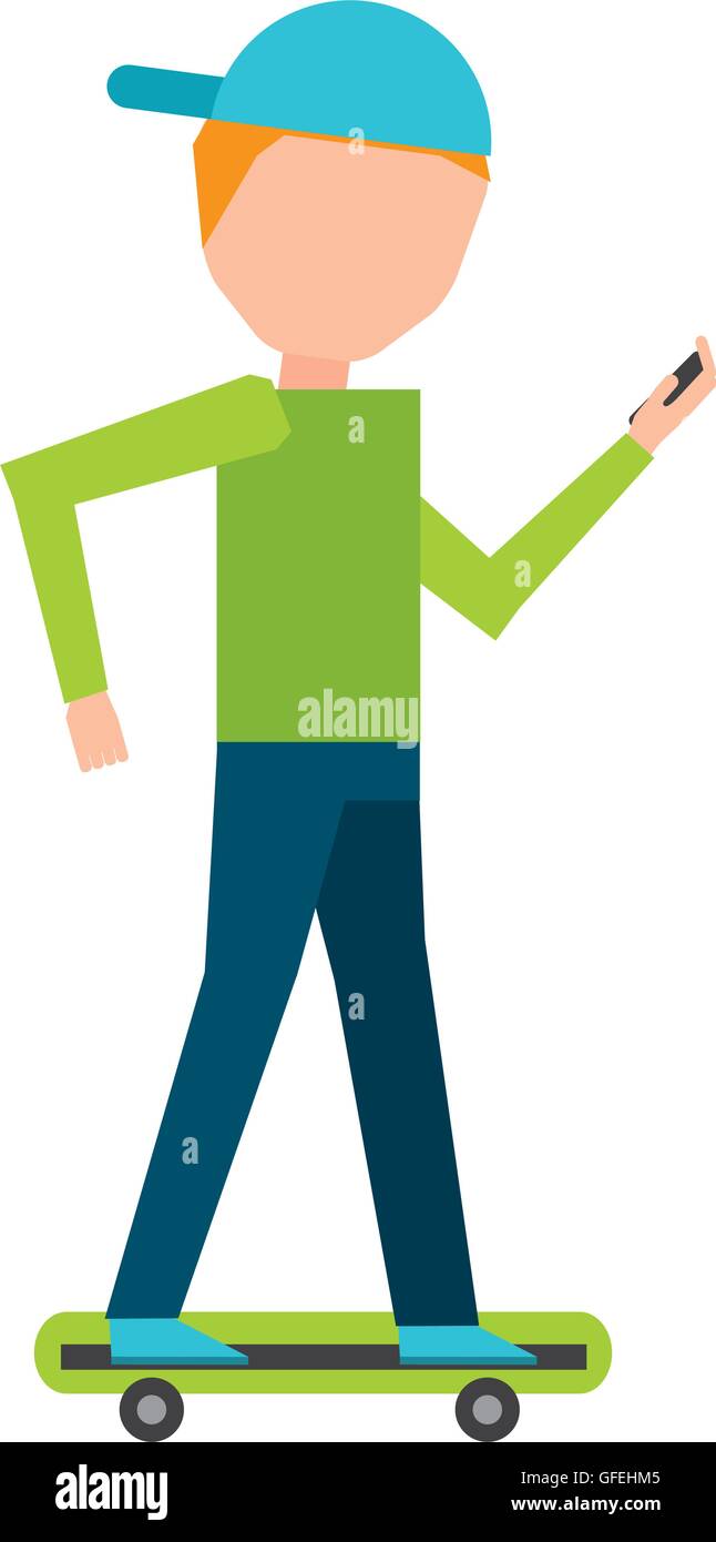 man male young using smartphone icon Stock Vector Image & Art - Alamy