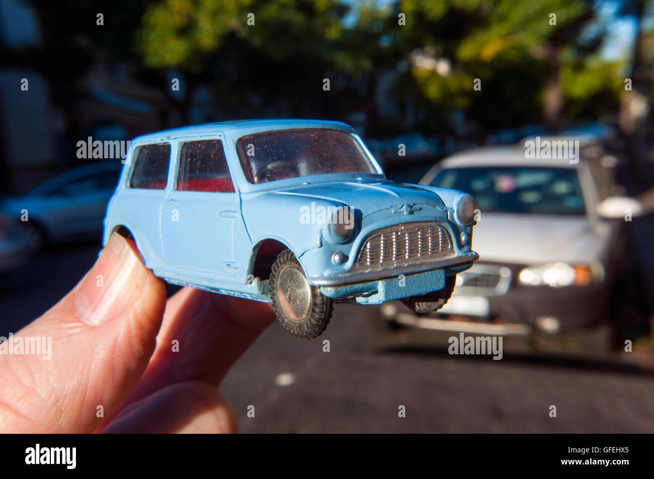Retro model Morris Mini Minor car, Melbourne, Victoria, Australia Stock ...