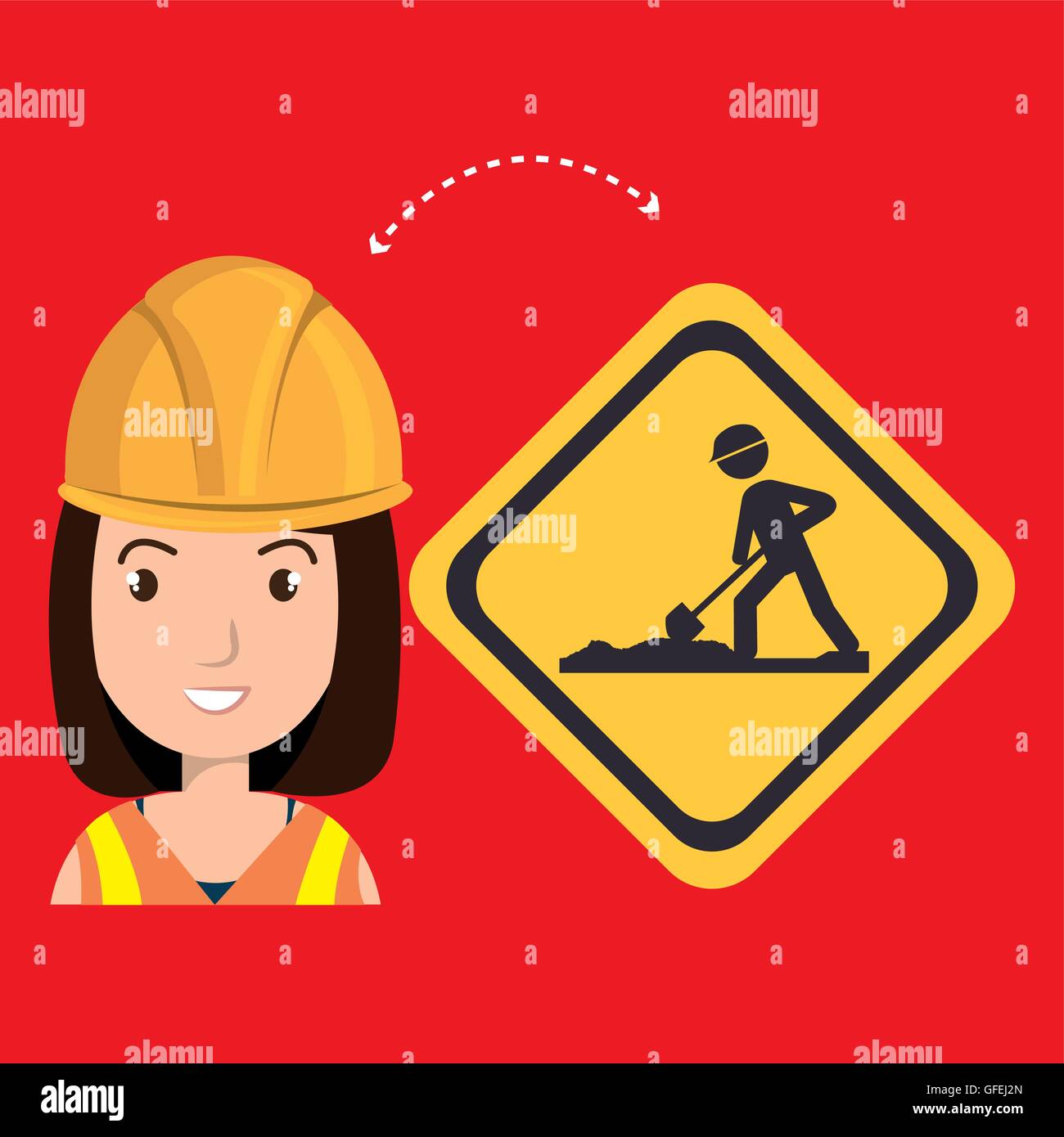 Engineer woman and road Stock Vector Images - Alamy