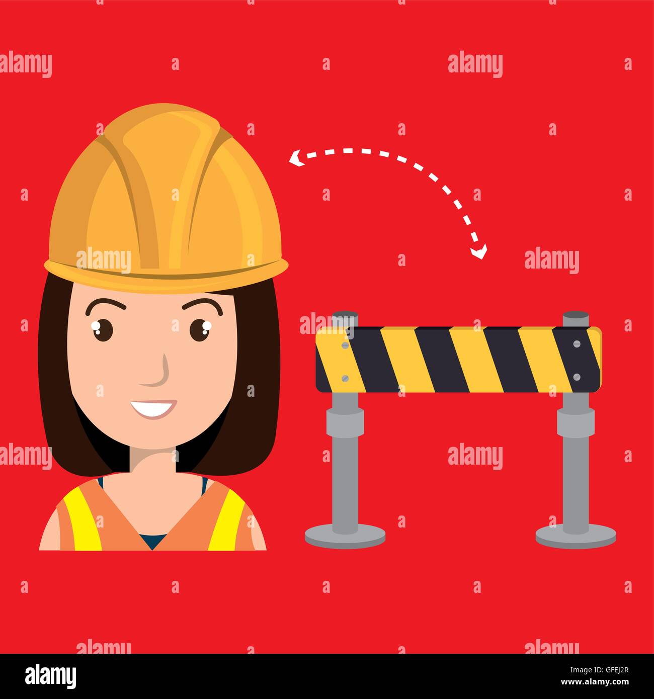Girl construction crane Stock Vector Images - Alamy