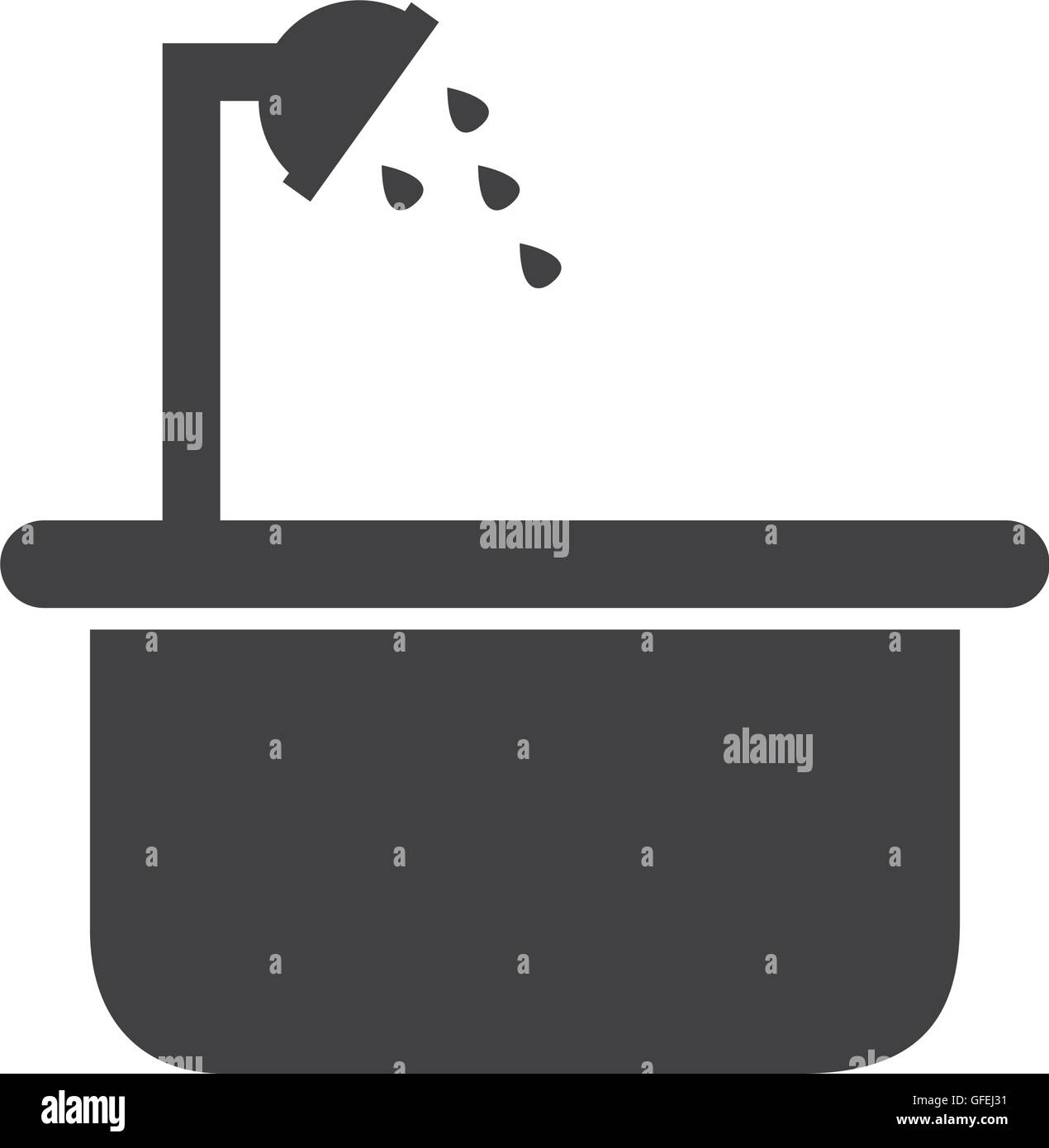 tub shower silhouette icon Stock Vector Image & Art - Alamy