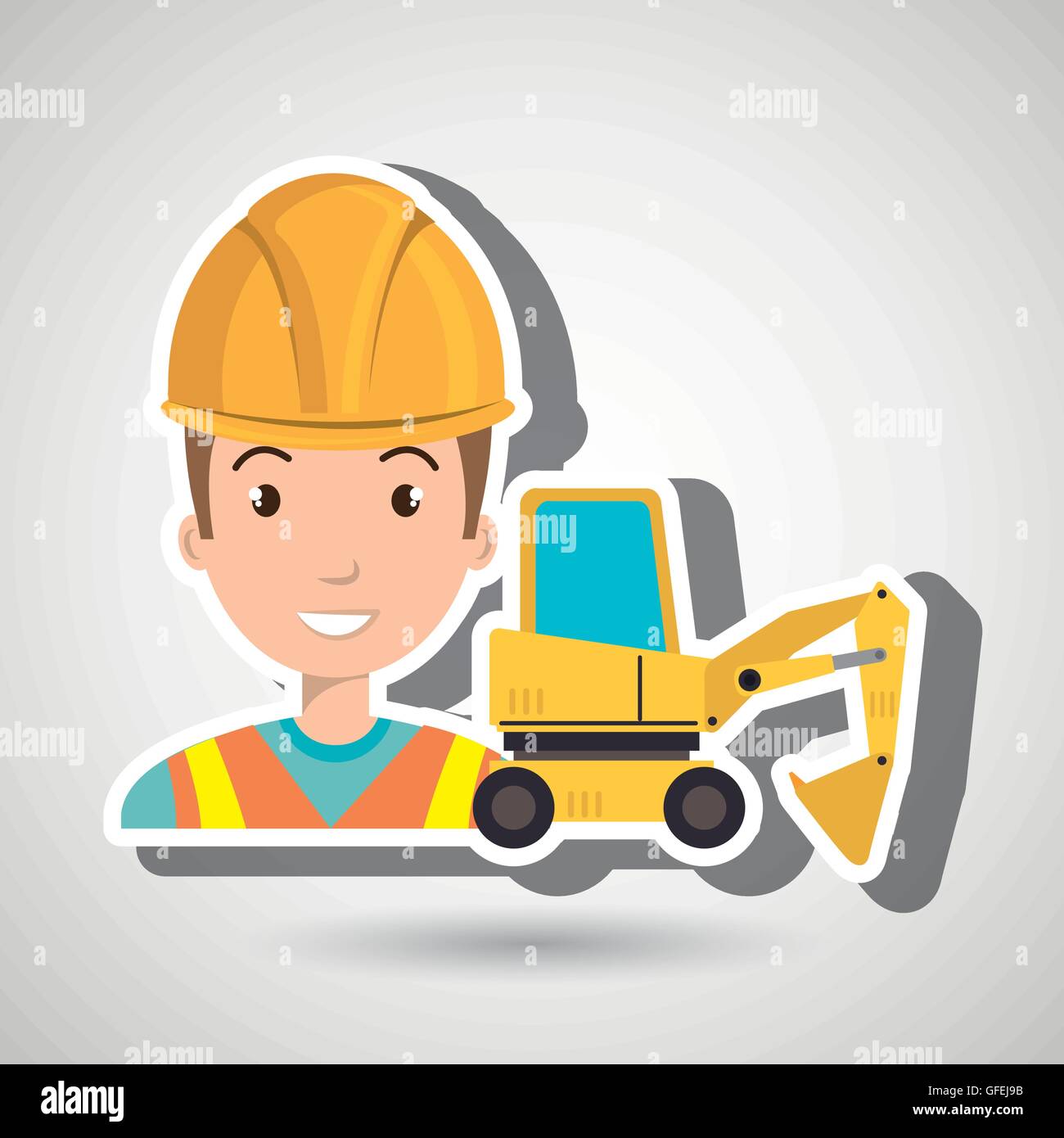 Adult man working on site Stock Vector Images - Alamy