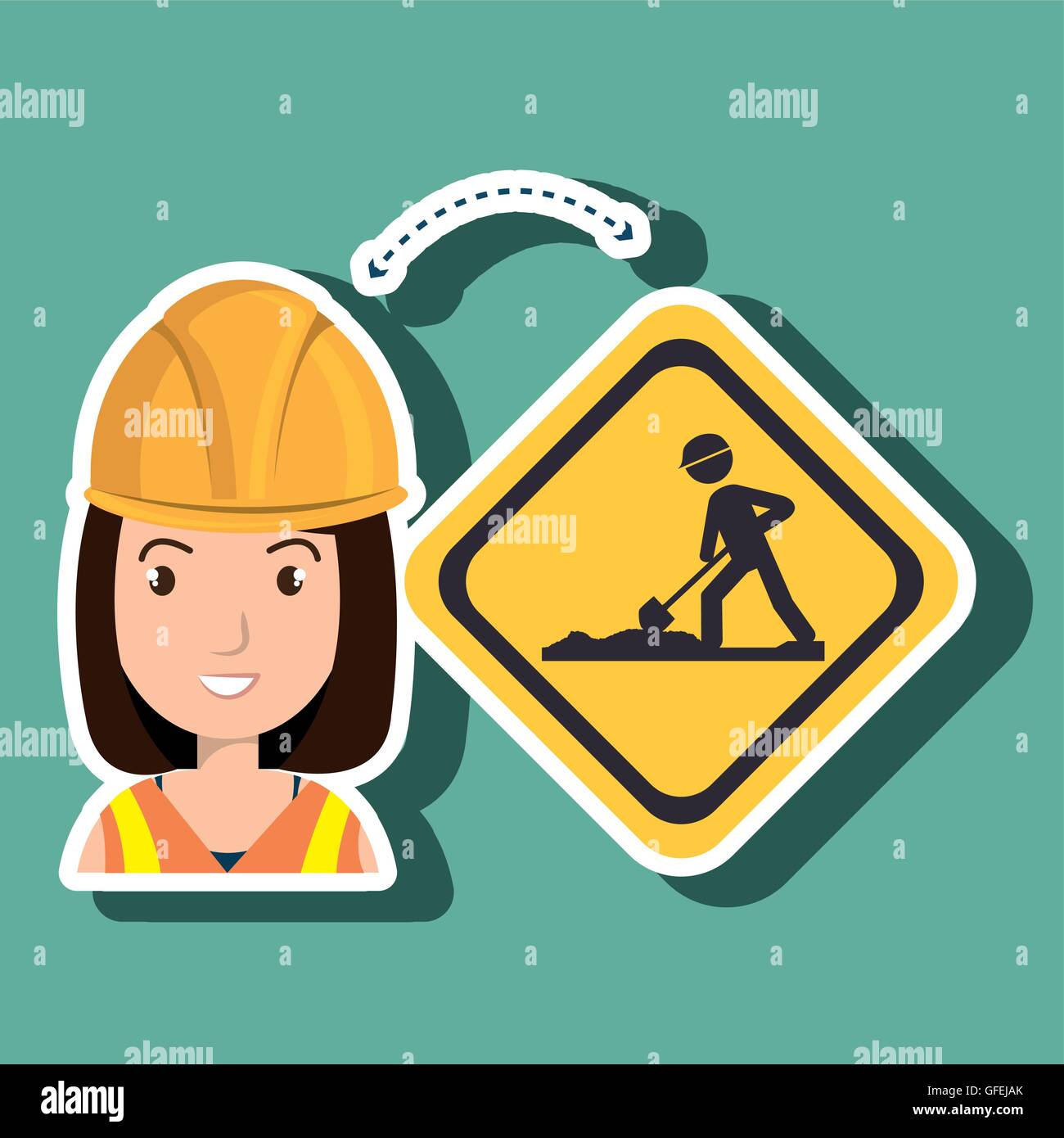 Girl construction crane Stock Vector Images - Alamy