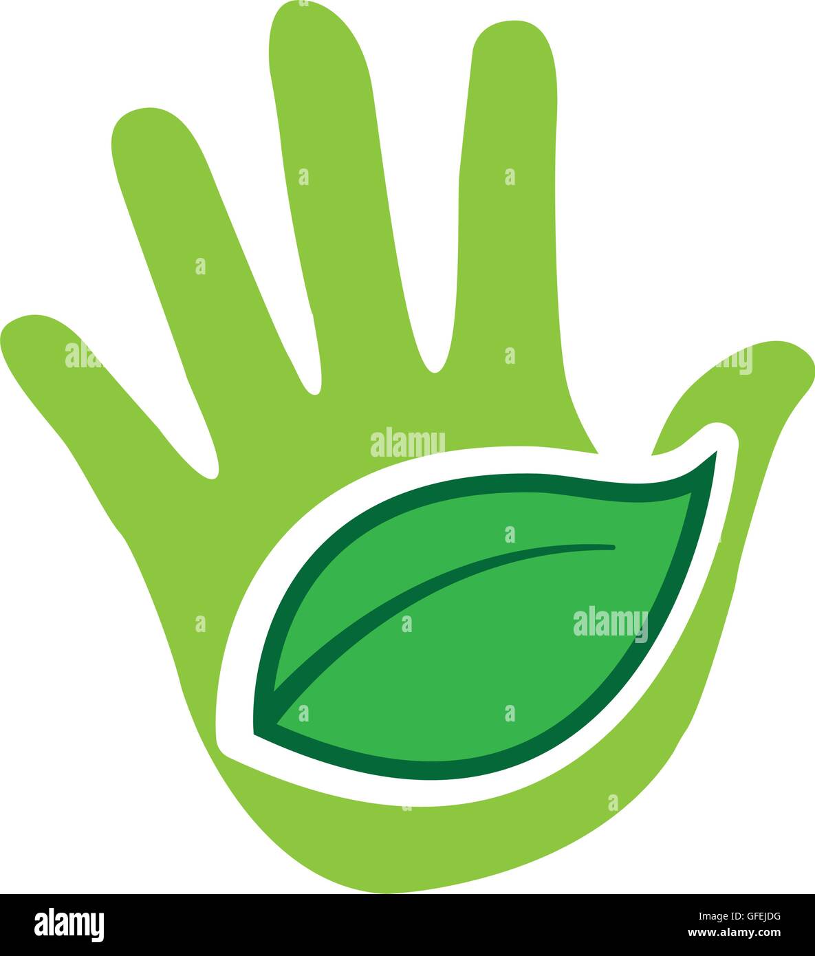hand leafs plant icon Stock Vector Image & Art - Alamy