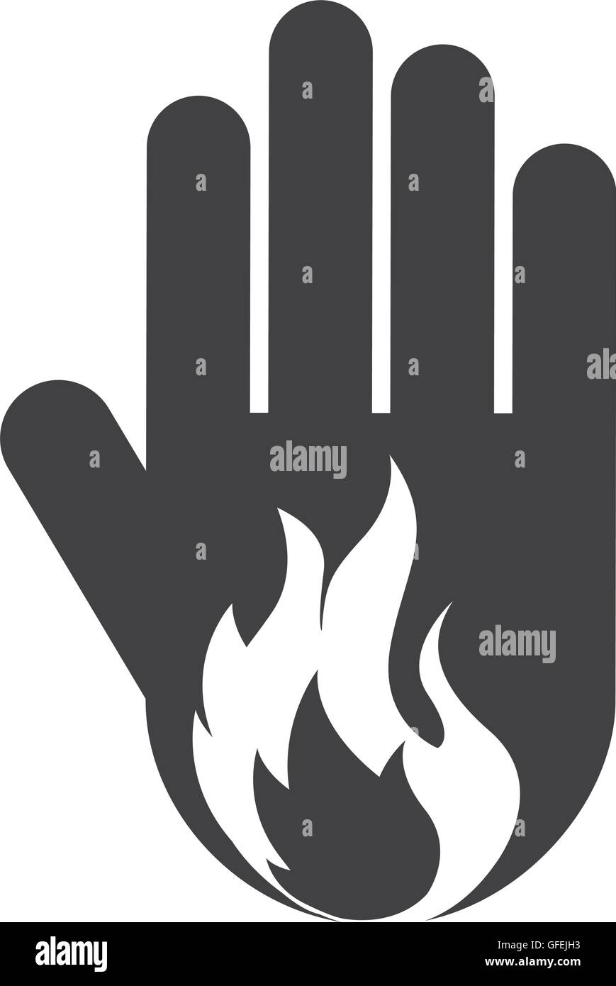 hand human stop fire flame silhouette Stock Vector Image & Art - Alamy