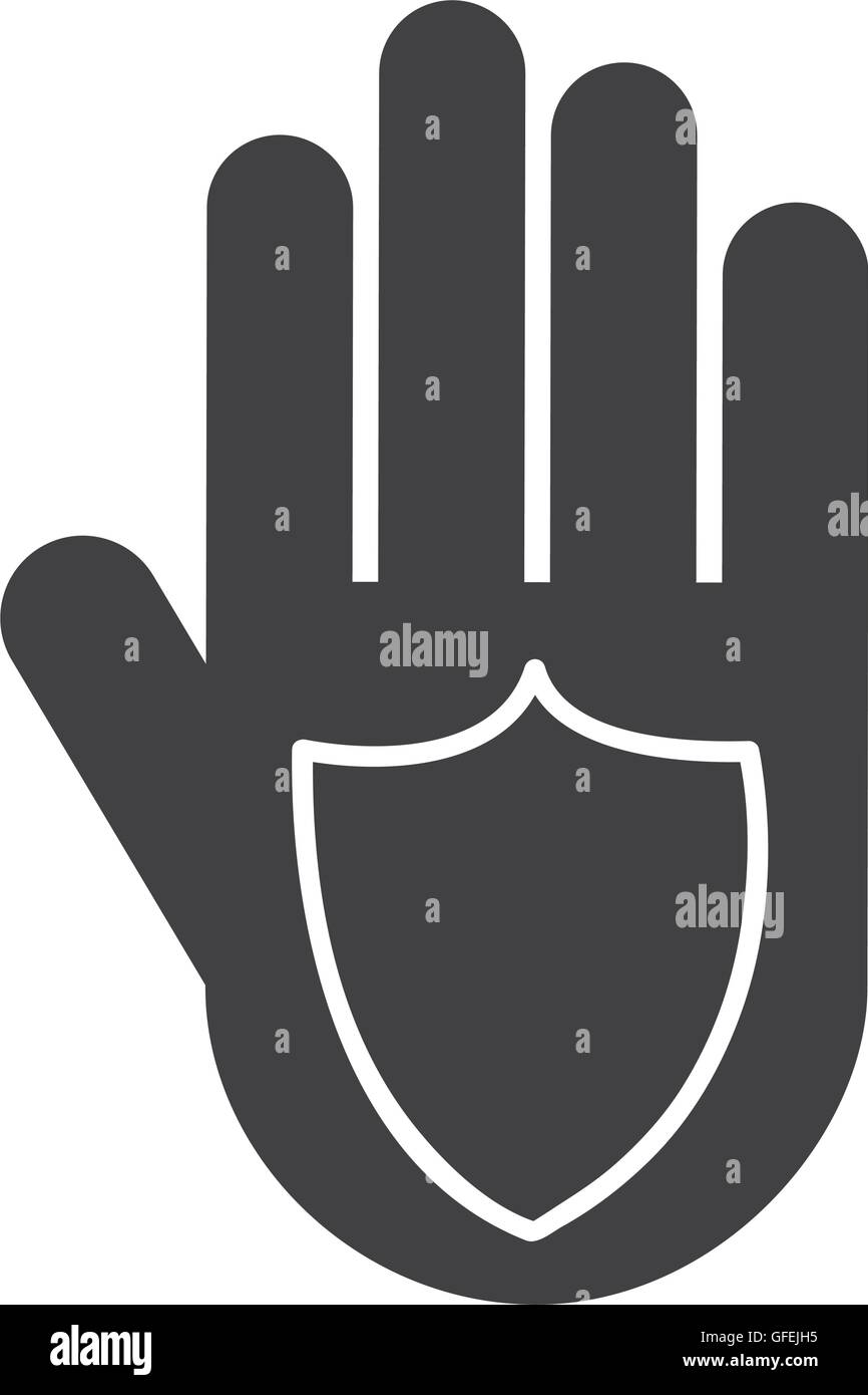 Stop hand shield secure security Stock Vector Images - Alamy
