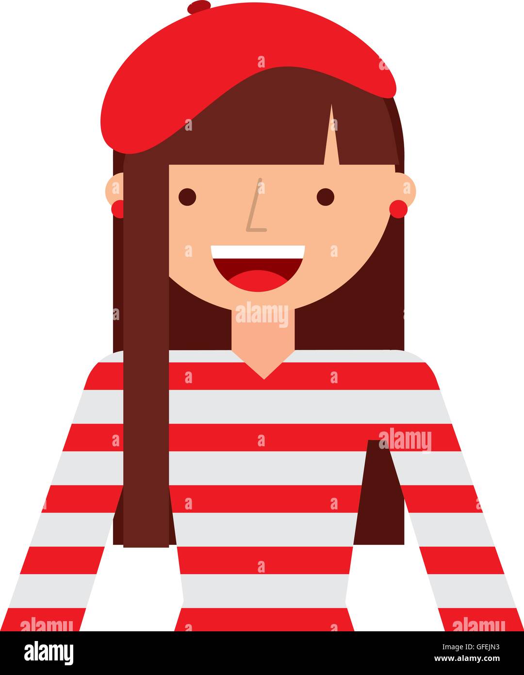 Young woman travel france Stock Vector Images - Alamy