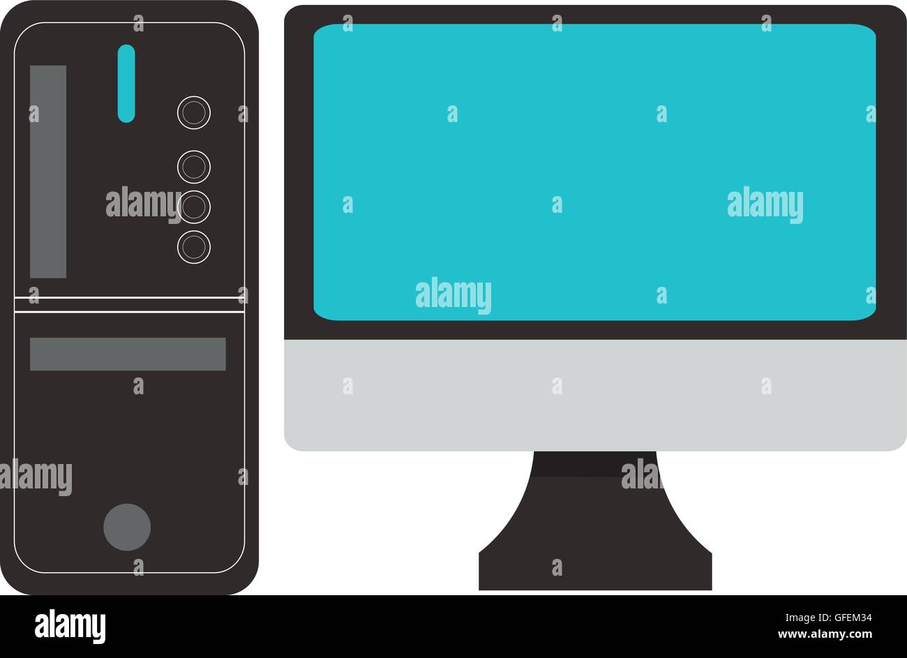 simple computer icon Stock Vector Image & Art - Alamy