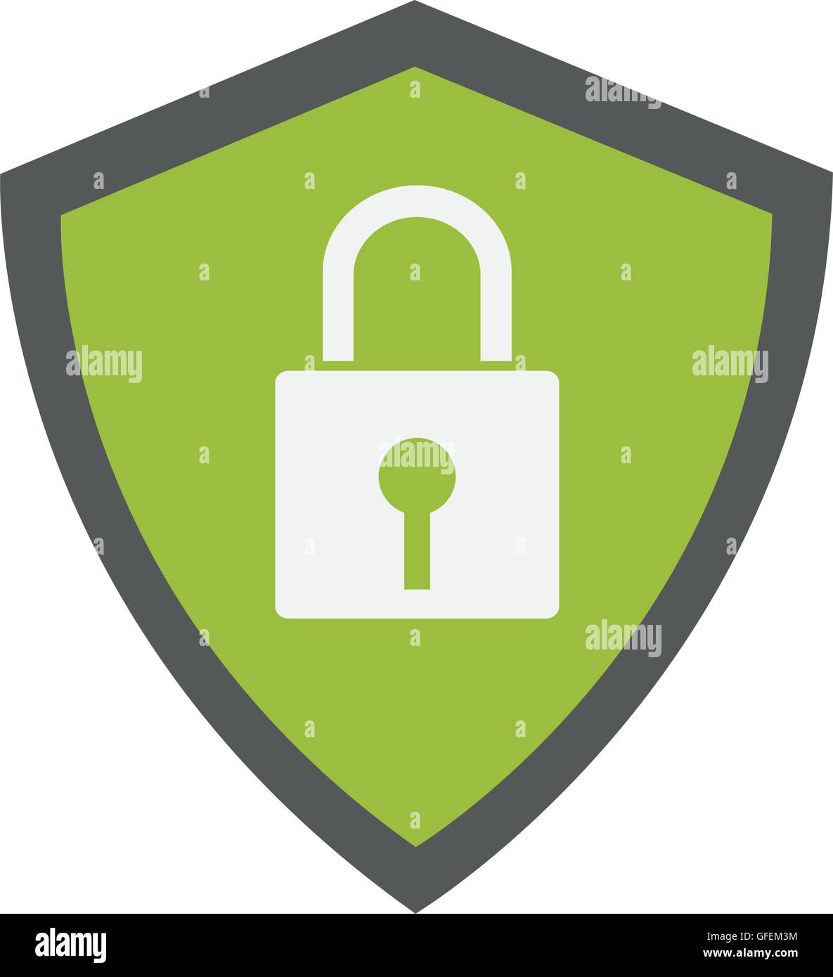 safety lock in shield icon Stock Vector Image & Art - Alamy