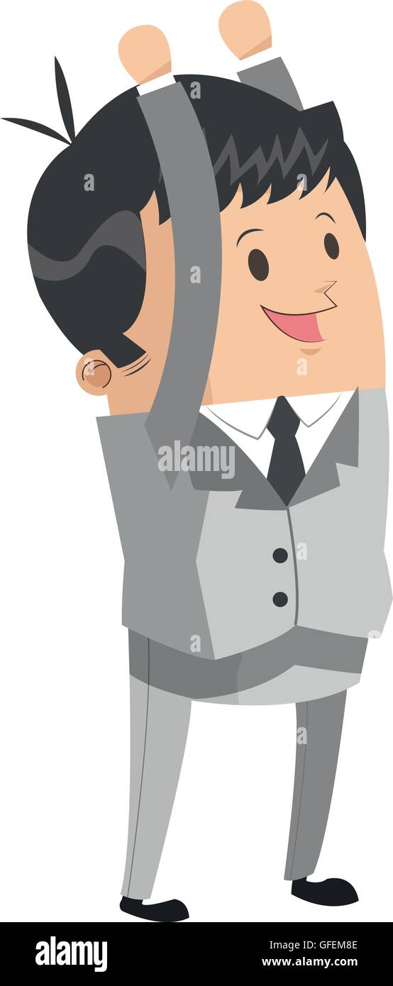 cute businessman with arms up icon Stock Vector Image & Art - Alamy