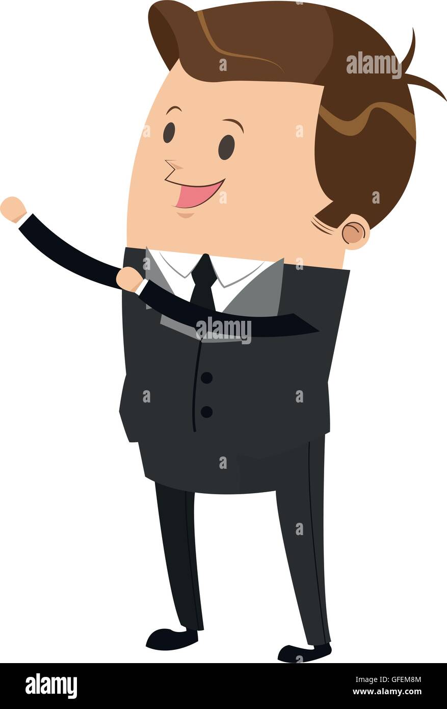 cute businessman with arms up icon Stock Vector Image & Art - Alamy