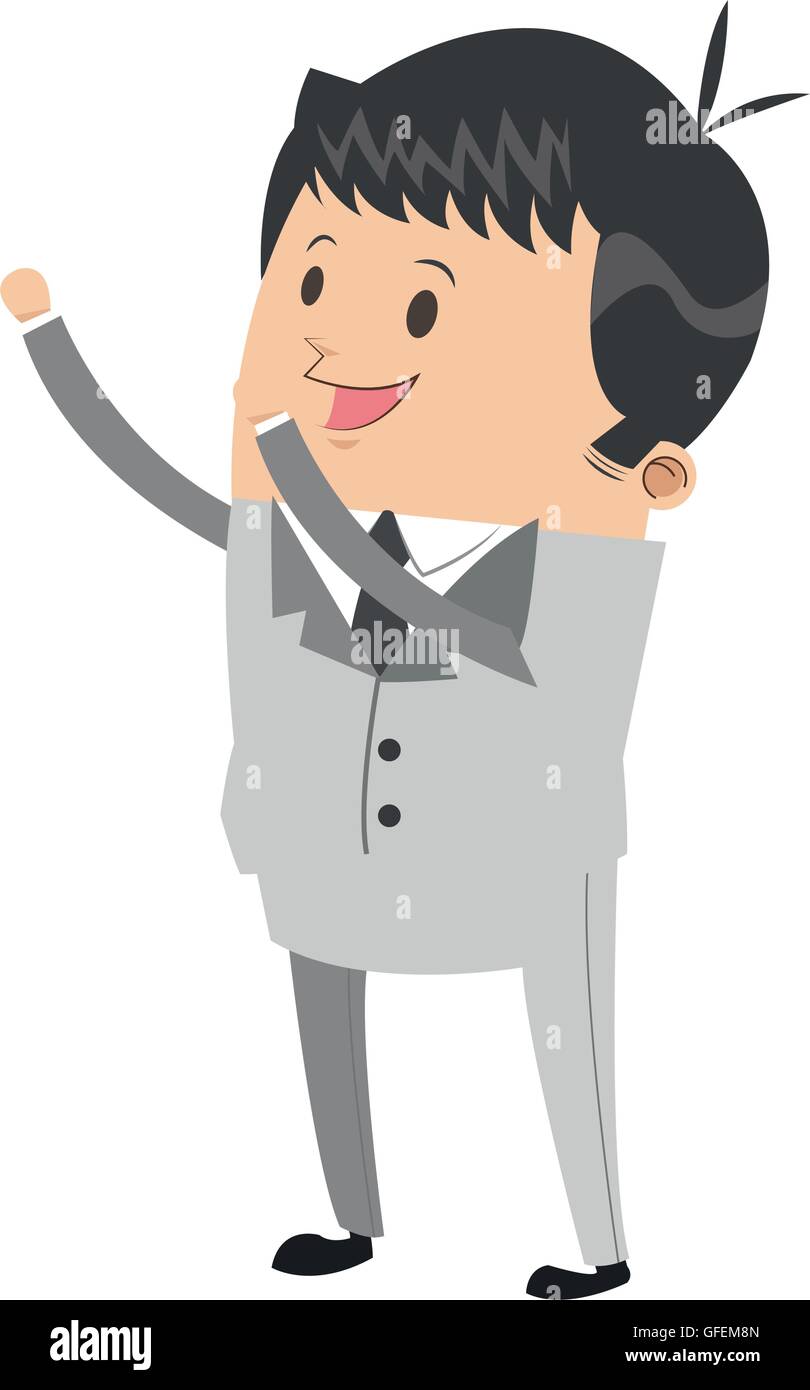 cute businessman with arms up icon Stock Vector Image & Art - Alamy