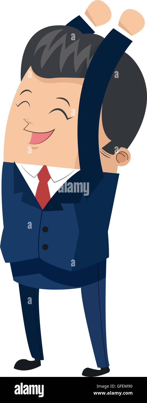 cute businessman with arms up icon Stock Vector Image & Art - Alamy