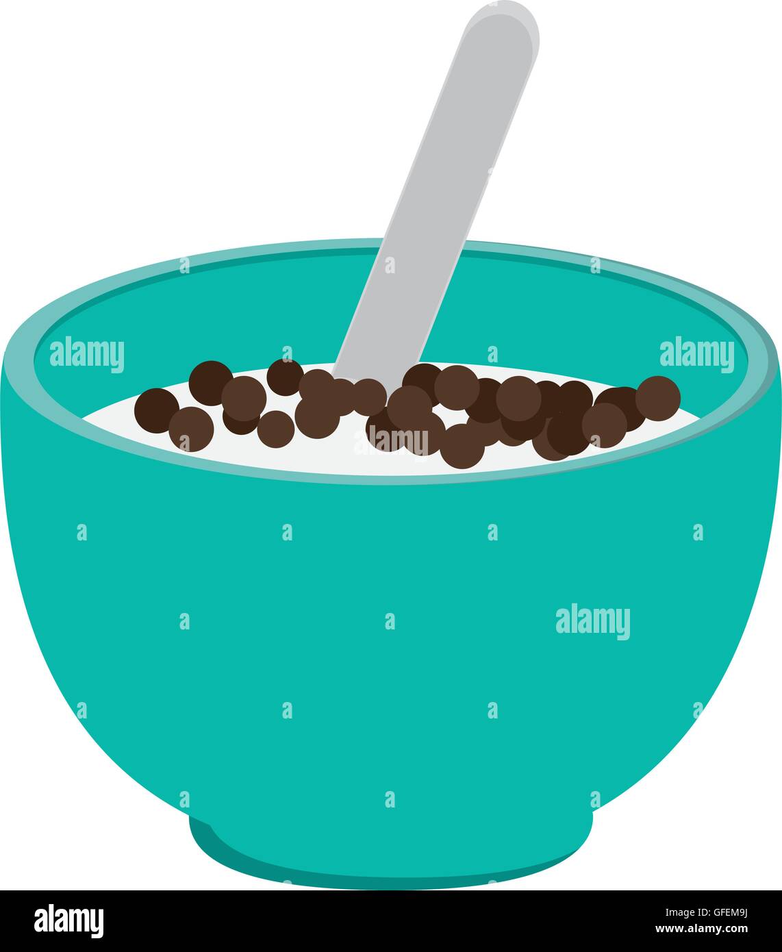 Bowl corn flakes breakfast on Stock Vector Images - Alamy