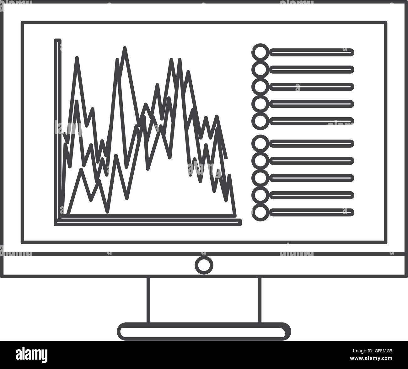 computer with graph chart icon Stock Vector Image & Art - Alamy