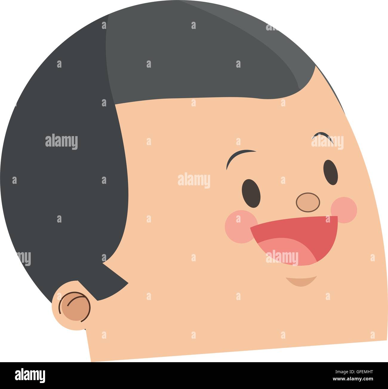 cute face of happy man with grey hair icon Stock Vector Image & Art - Alamy