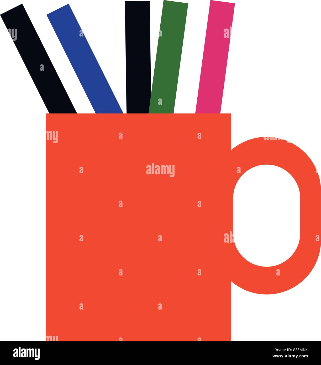 Pencils in pencil holder Stock Vector Images - Alamy