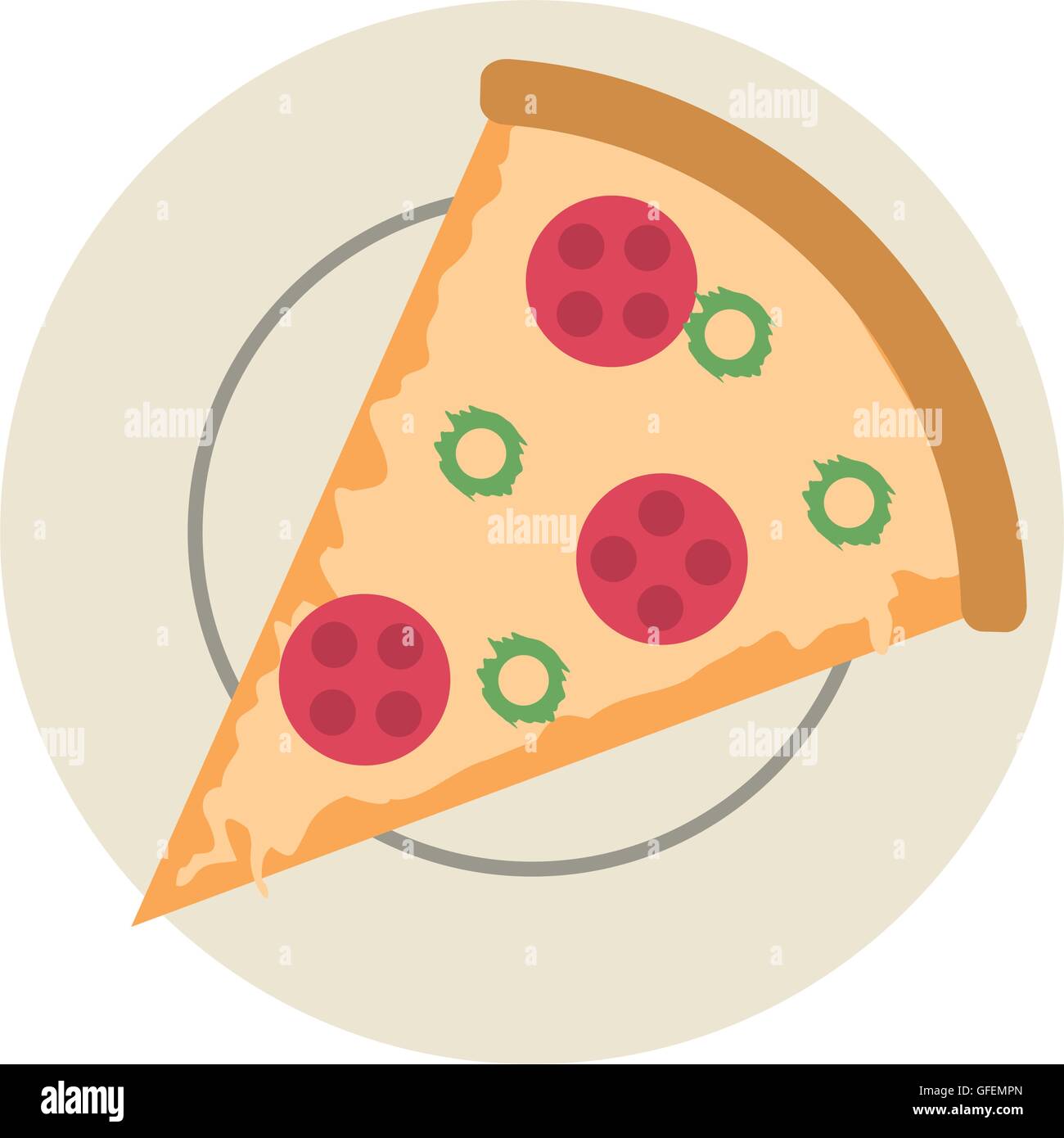 Plate slice pizza isolated Stock Vector Images - Alamy