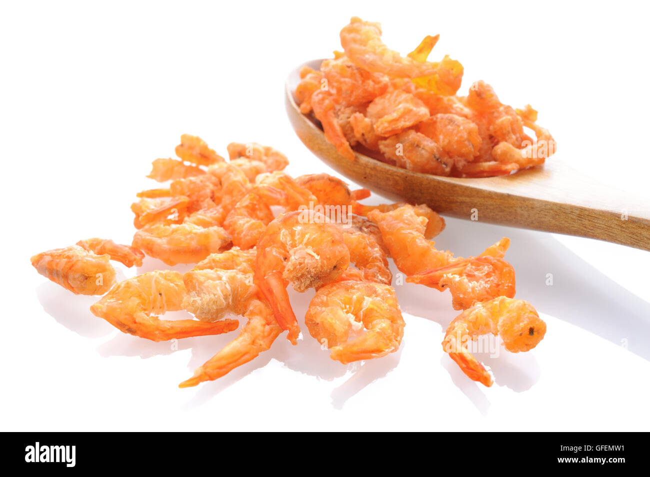 closeup dried salted prawn on white background Stock Photo - Alamy
