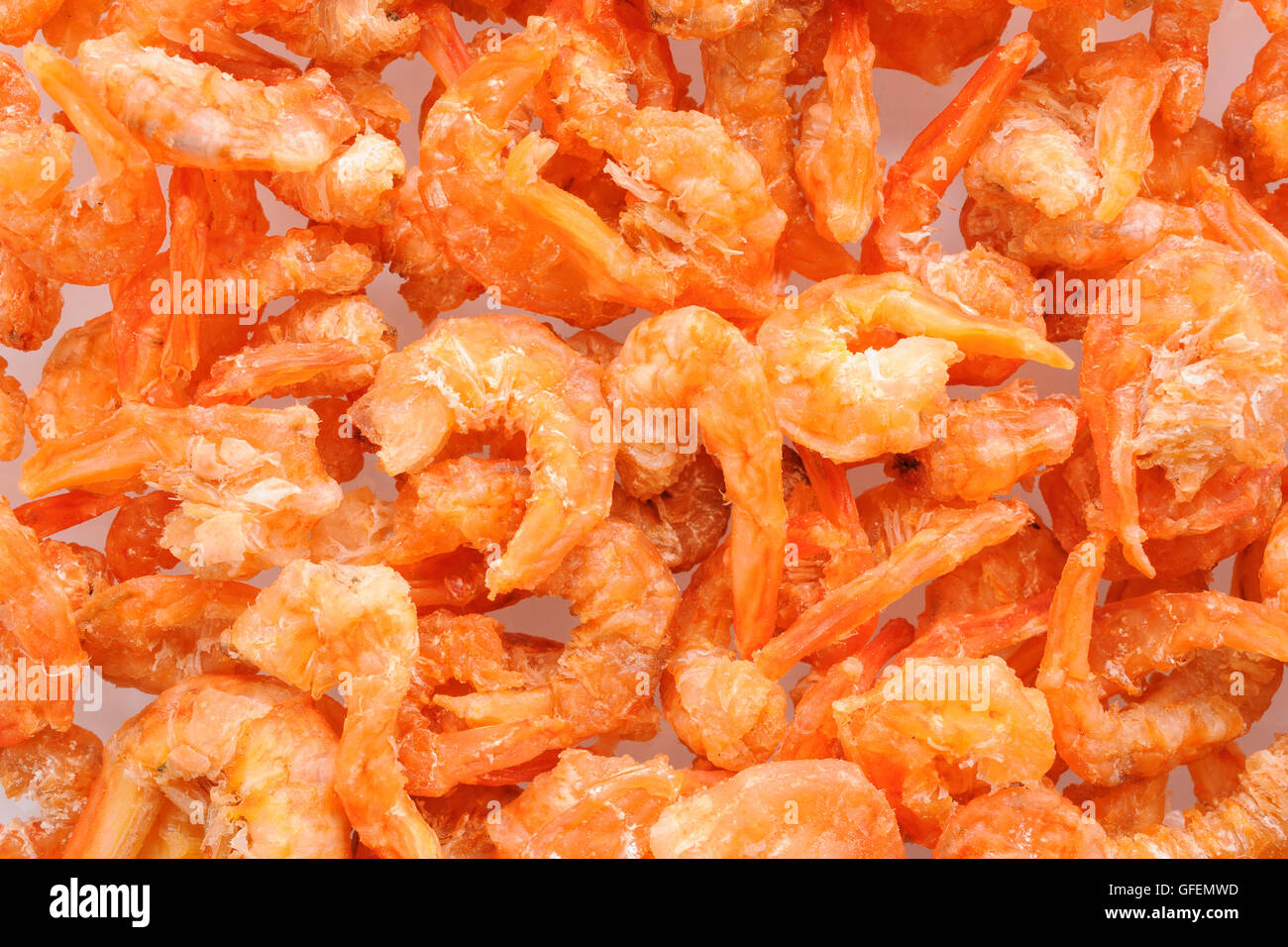 closeup dried salted prawn on white background Stock Photo - Alamy