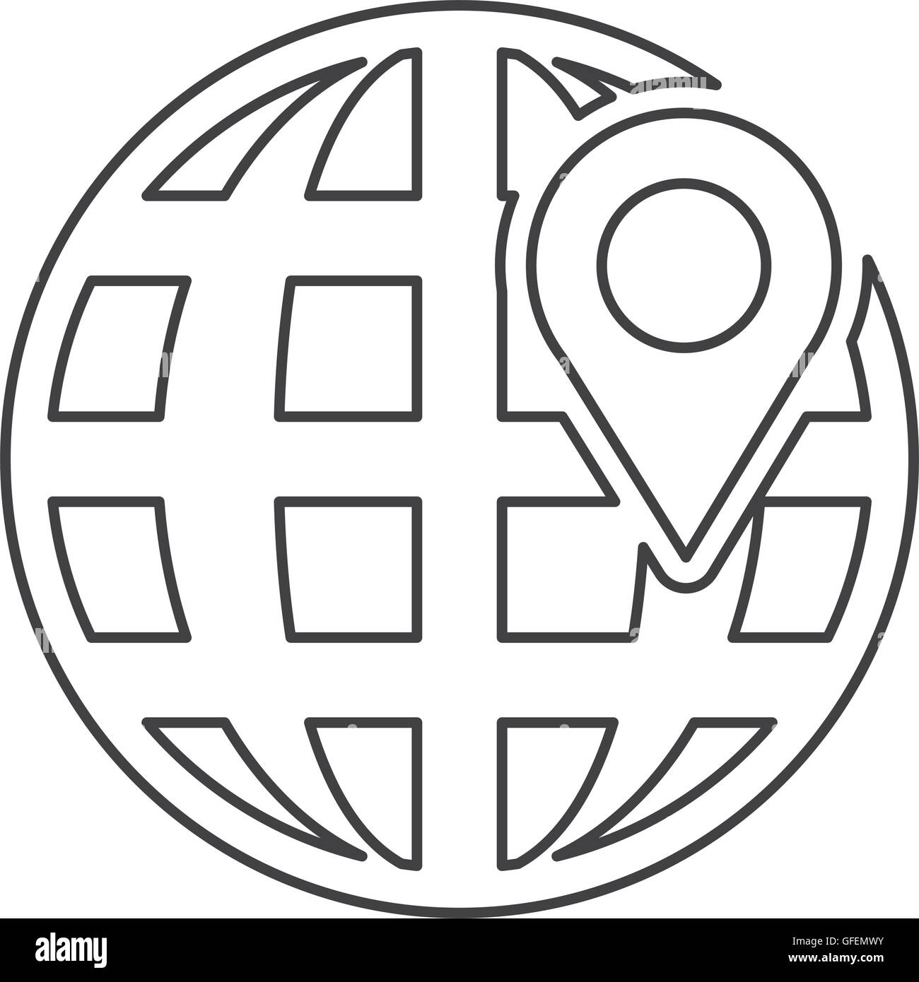 Earth globe diagram gps Black and White Stock Photos & Images - Alamy