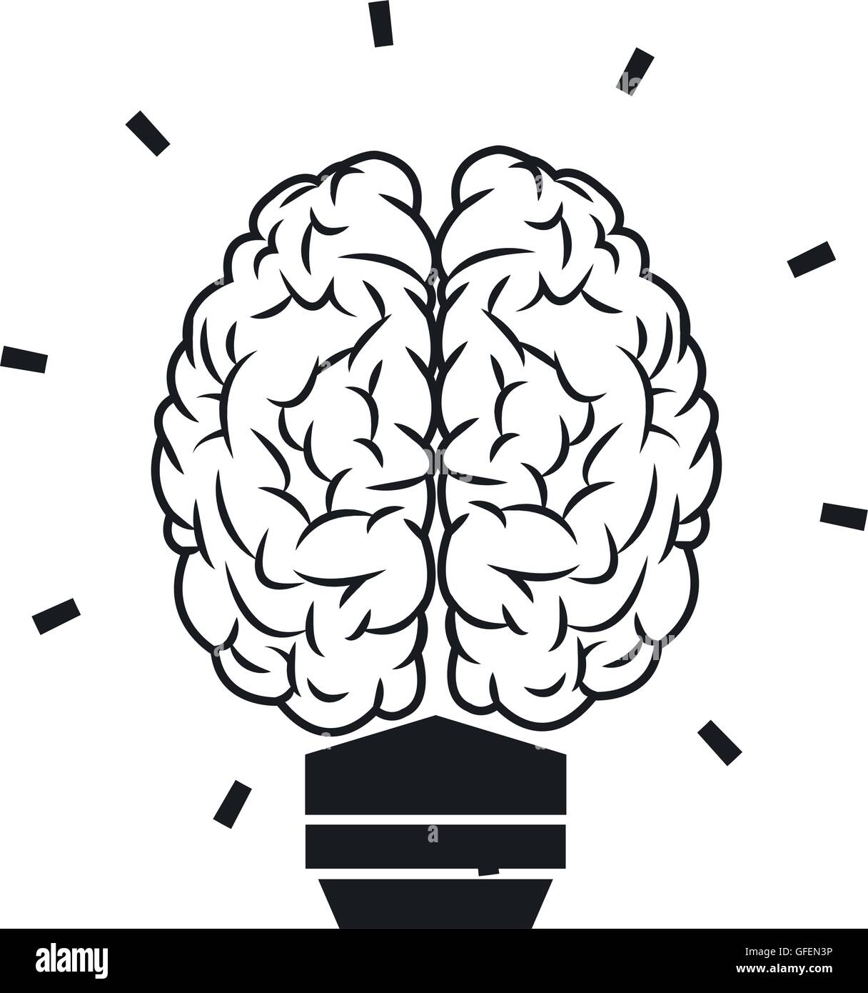 lightbulb brain icon Stock Vector Image & Art - Alamy