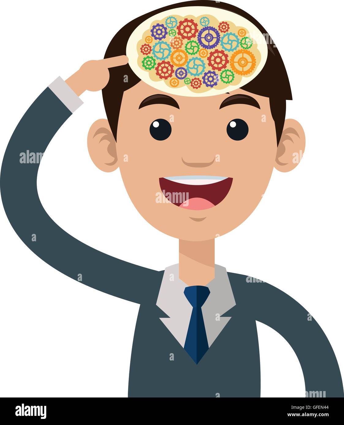 open human head with signs inside icon Stock Vector Image & Art - Alamy