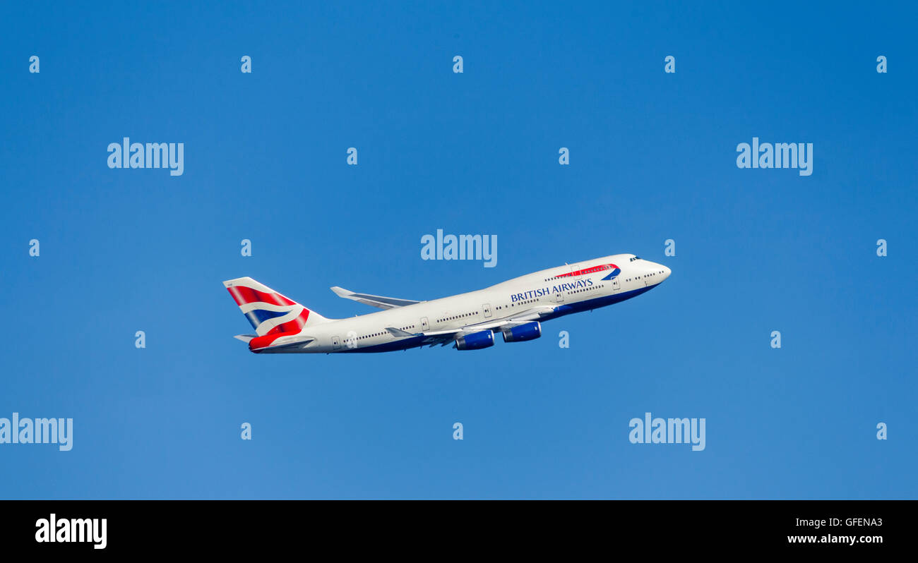 Passenger Aircraft in British Airways Livery. Boeing 747 Stock Photo ...