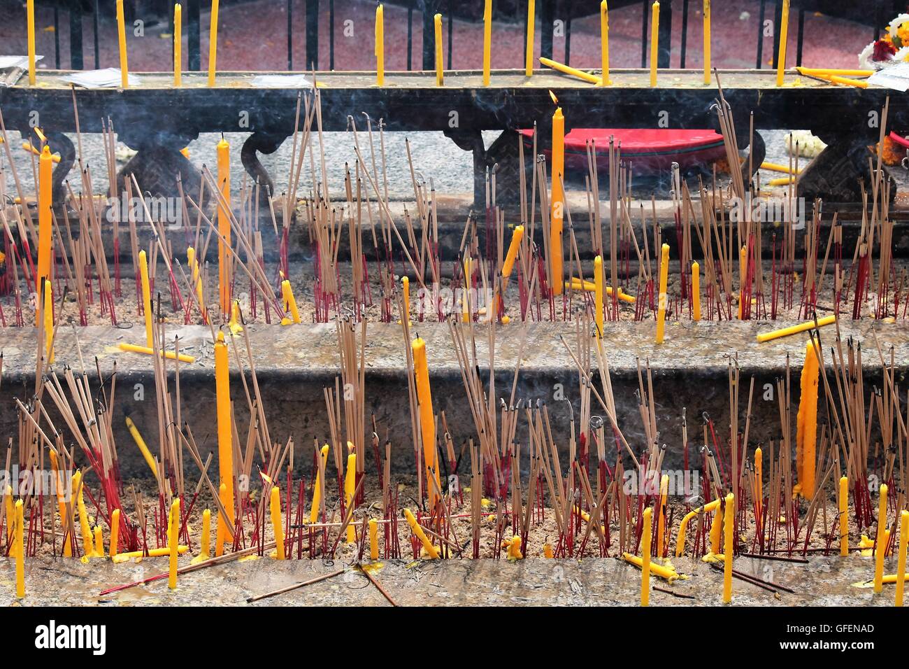 incense burning in temple Stock Photo - Alamy