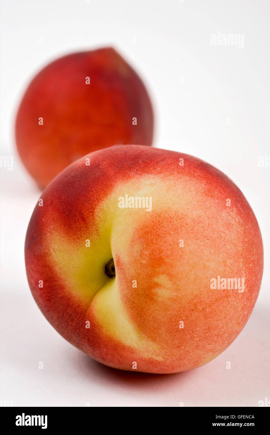 Cutout of a Peach on white background Stock Photo - Alamy