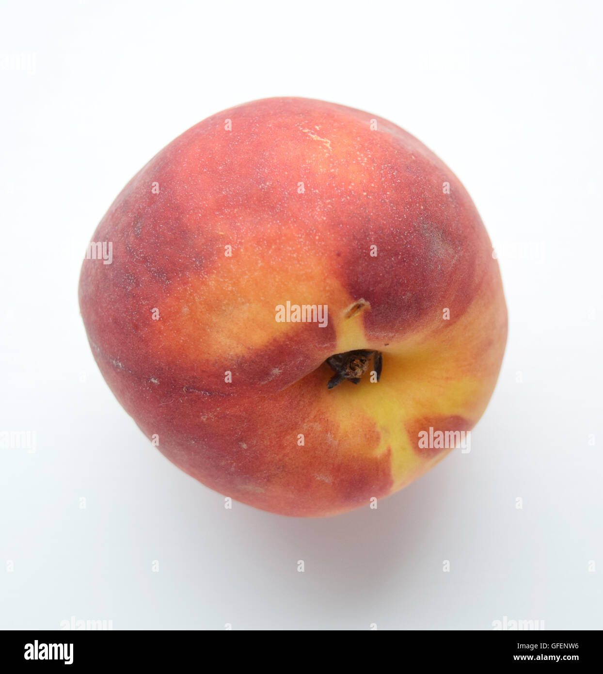 Ripe red peach on isolated white background Stock Photo - Alamy
