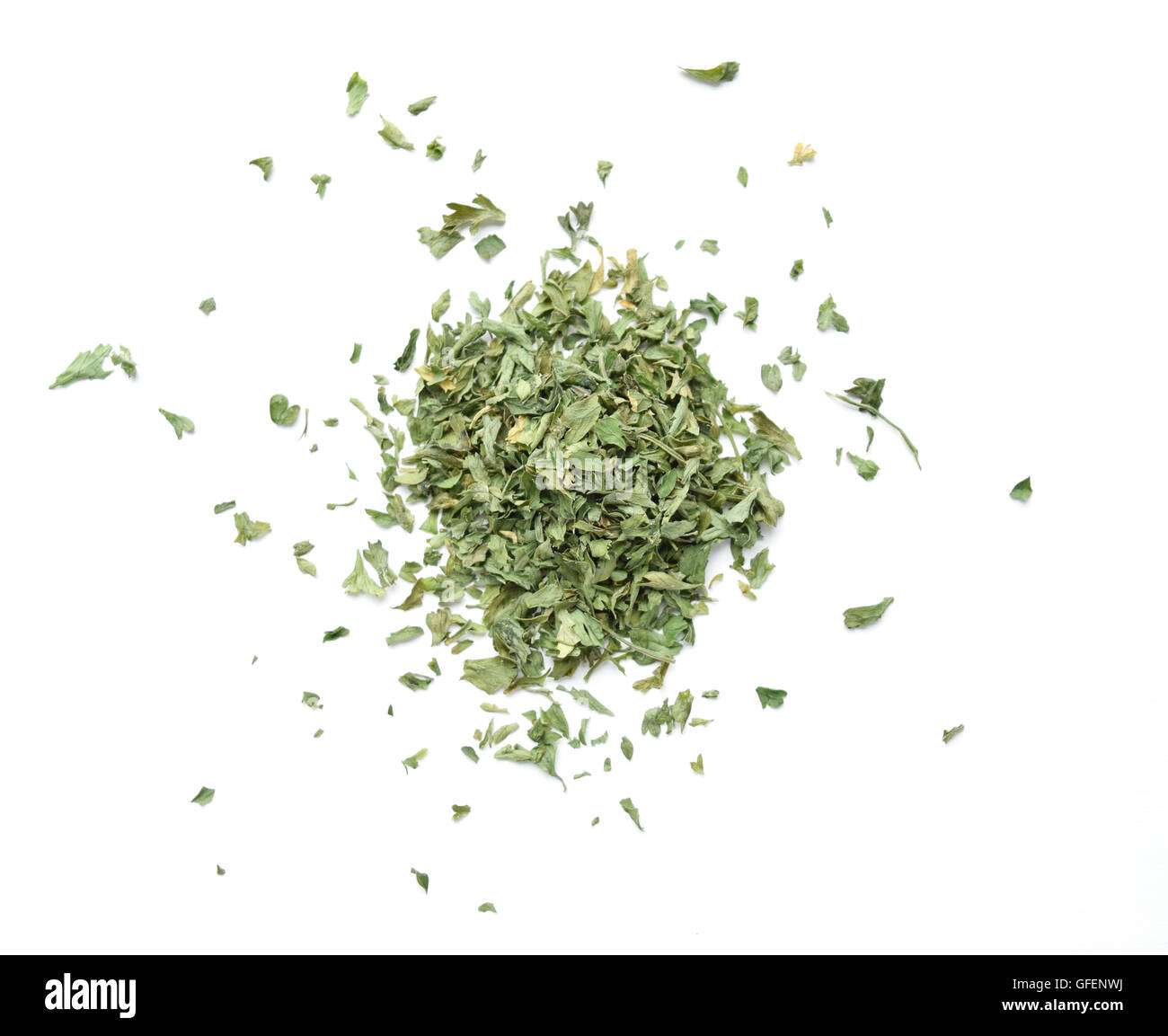 Dried Italian parsley, petroselinum crispum, isolated on white Stock ...