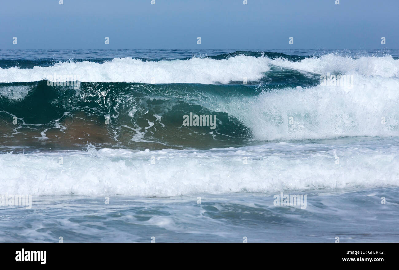 Sea surf waves with foam and splashes. View from beach Stock Photo - Alamy