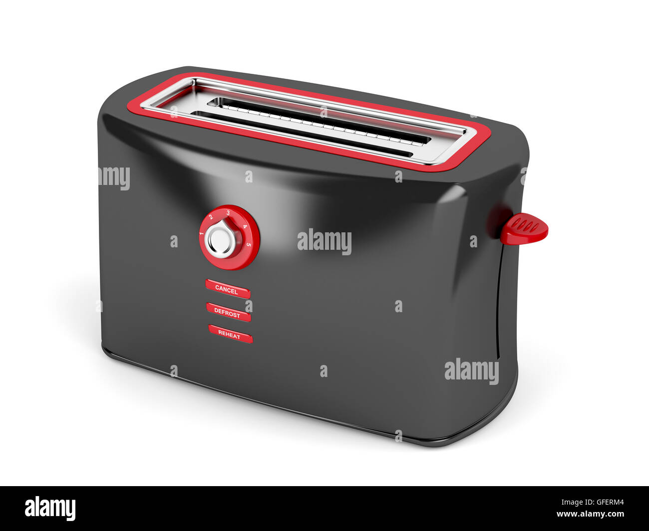 Black electric toaster on white background Stock Photo - Alamy