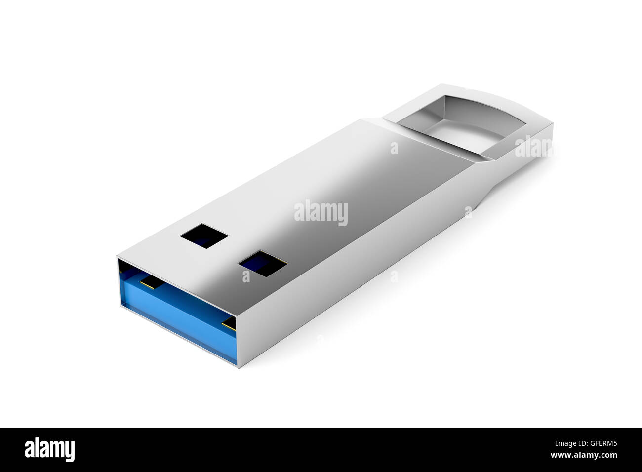 Capless flash drive on white background Stock Photo - Alamy