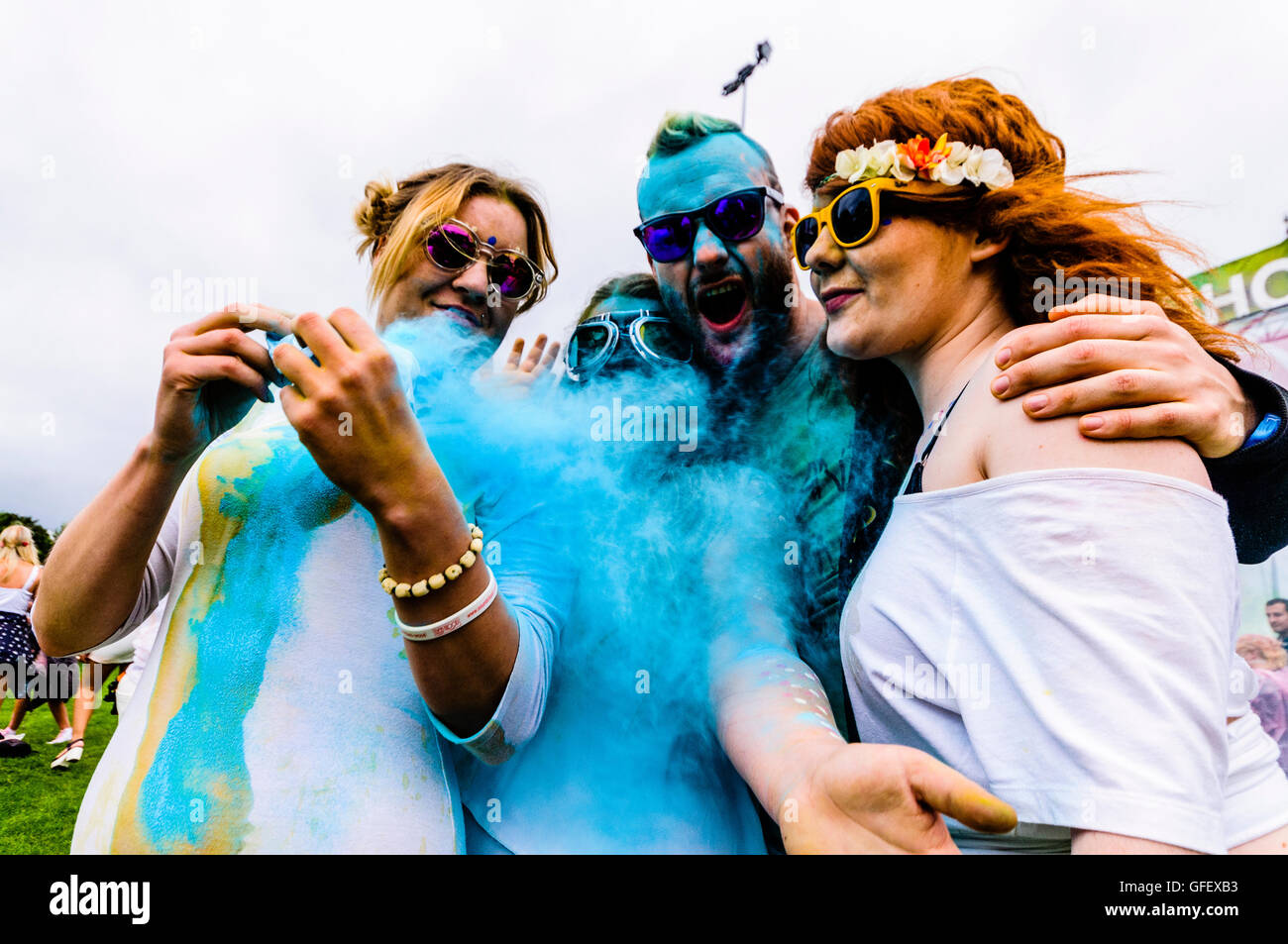 Belfast, Northern Ireland 15 August 2014 - Holi One Festival of Colour ...