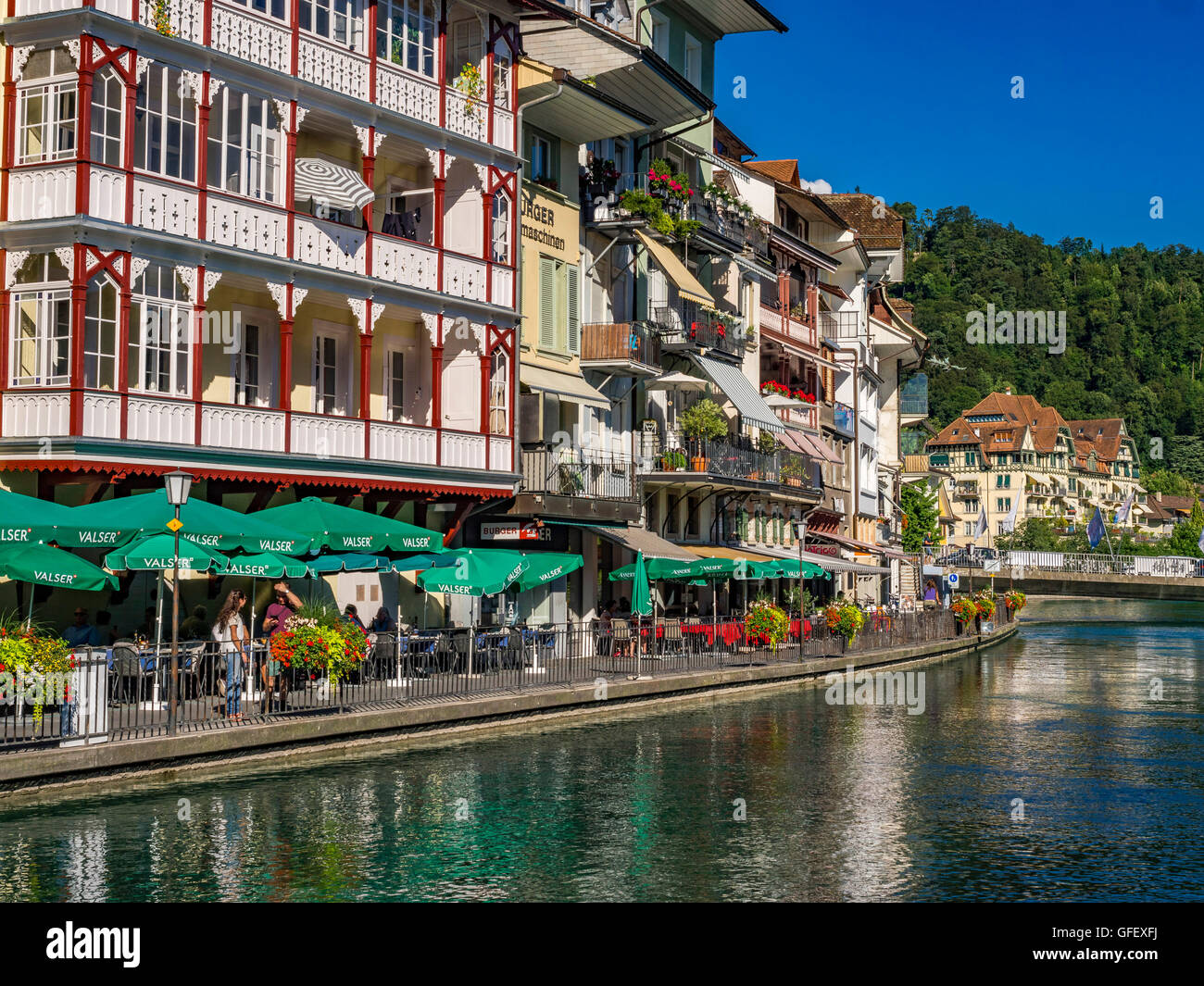 Old Town of Thun at the Lake Thun, Bernese Oberland, Canton of Bern ...