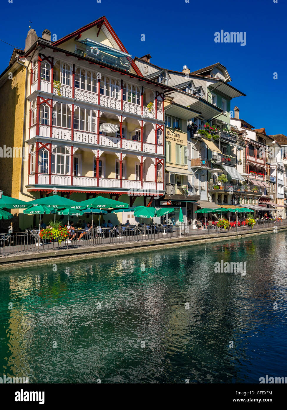 Old Town of Thun at the Lake Thun, Bernese Oberland, Canton of Bern ...