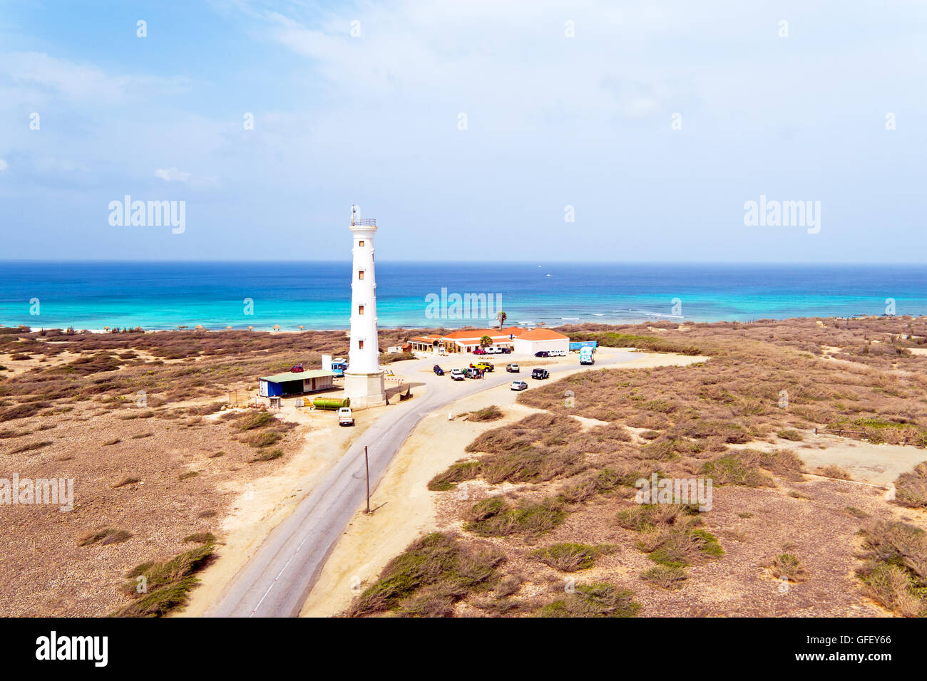 Aerial from California LIghthouse on Aruba island in the Caribbean ...
