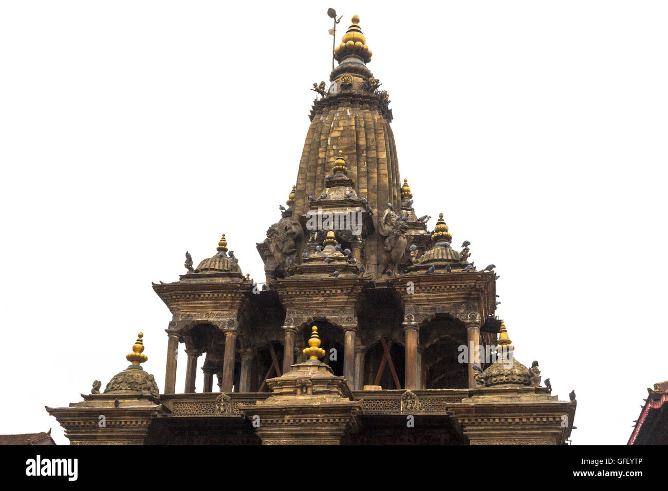 Historic ancient Temple with unique structure in Patan Durbar Square ...