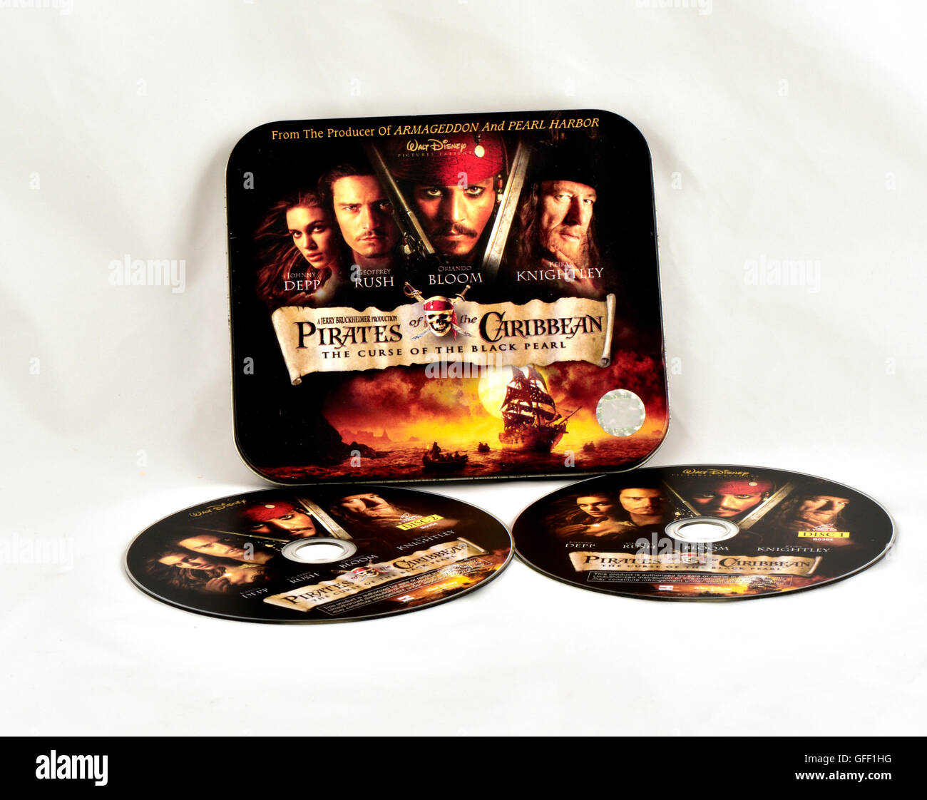 VCD collectors tin case for the film "Pirates of the Caribbean Stock ...