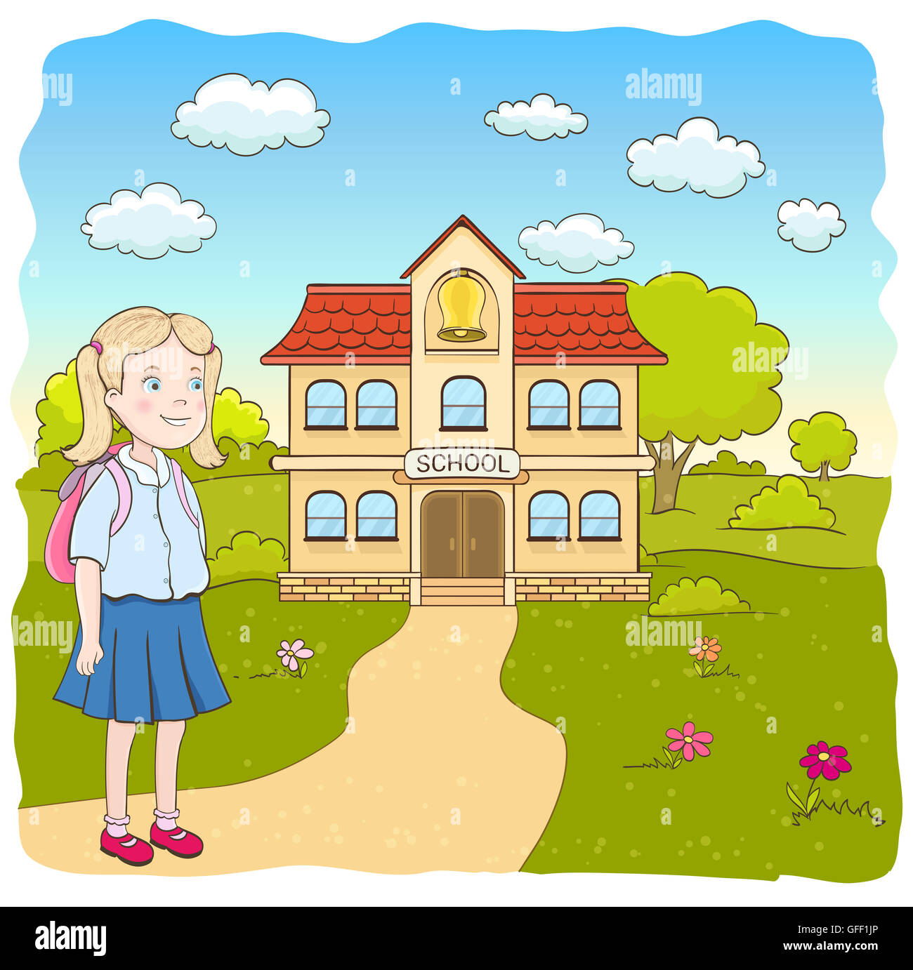 Go to school cartoon Cut Out Stock Images & Pictures - Alamy