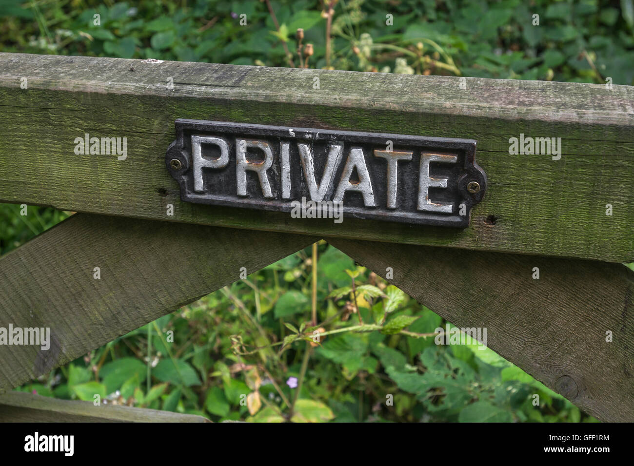 'Private' sign on gate. Metaphor for concepts of privacy, e-mail ...