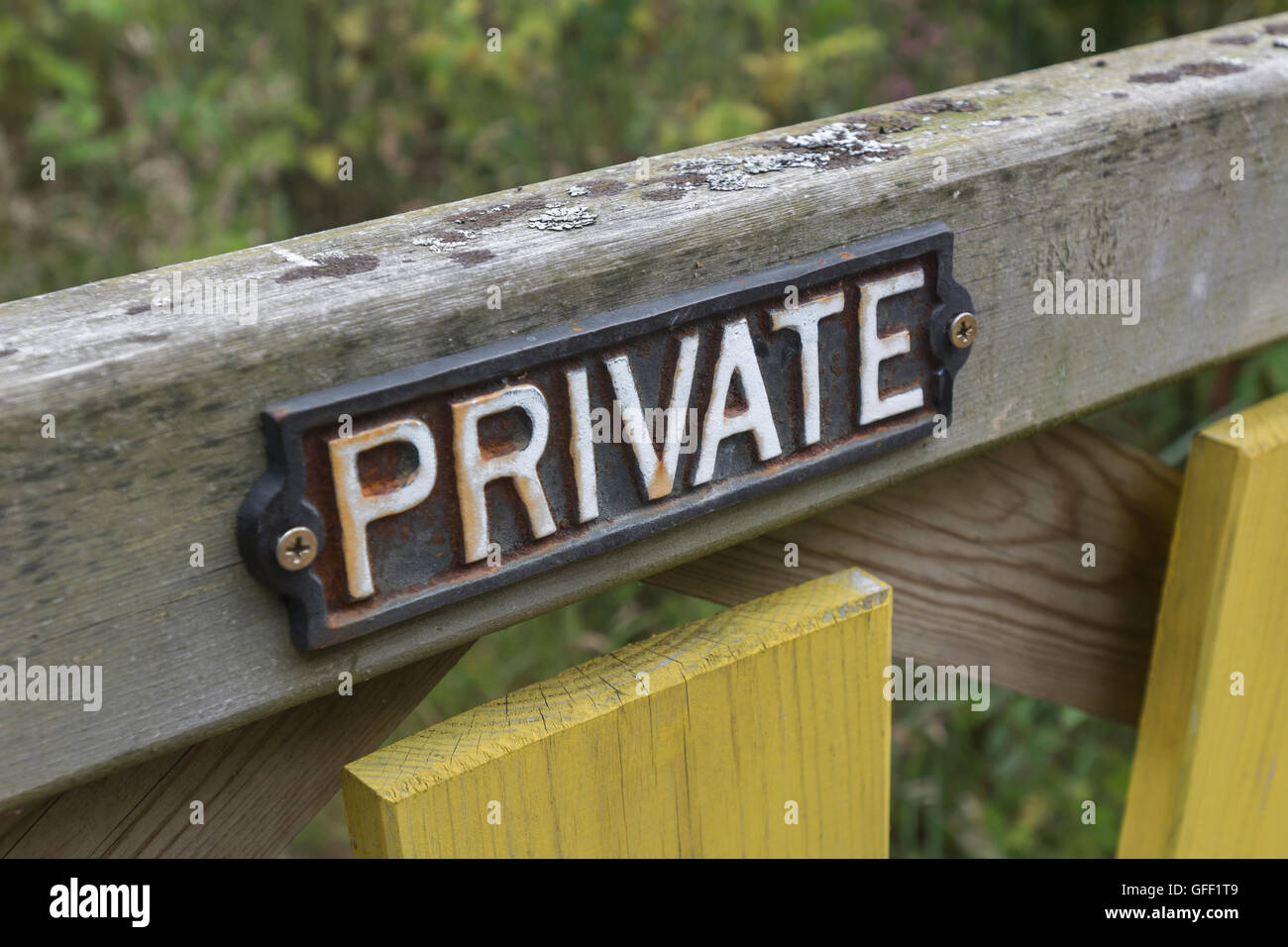 'Private' sign on gate. Metaphor for concepts of privacy, e-mail ...