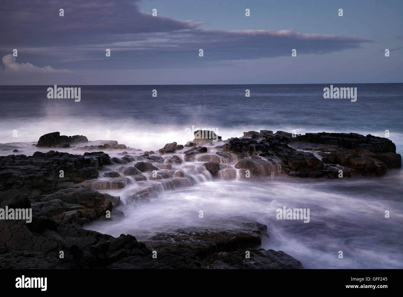 Ocean waves and sunrise. South Point. Hawaii, (The Big Island Stock ...