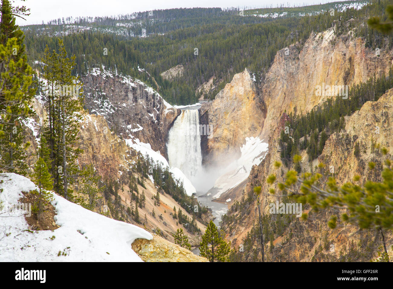 Waterfall in Yellowstone National Park USA Stock Photo - Alamy