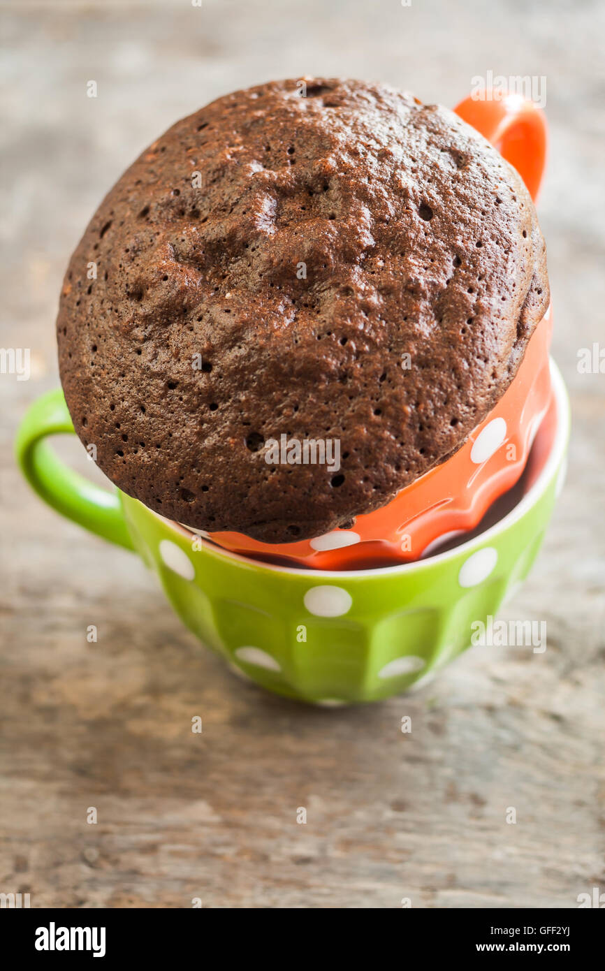 Chocolate pie in a cup filled with a liquid Stock Photo - Alamy