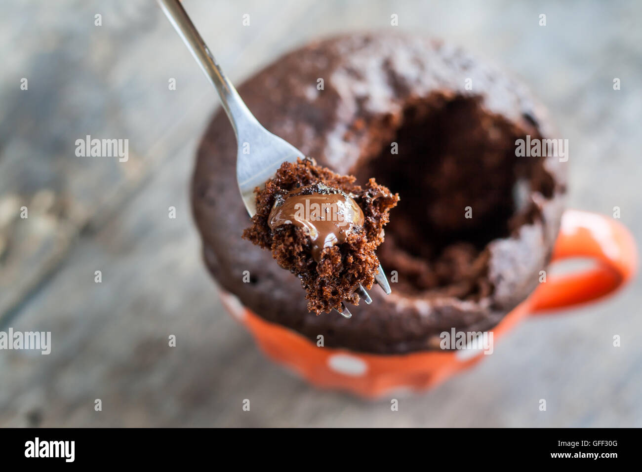 Chocolate pie in a cup filled with a liquid Stock Photo - Alamy