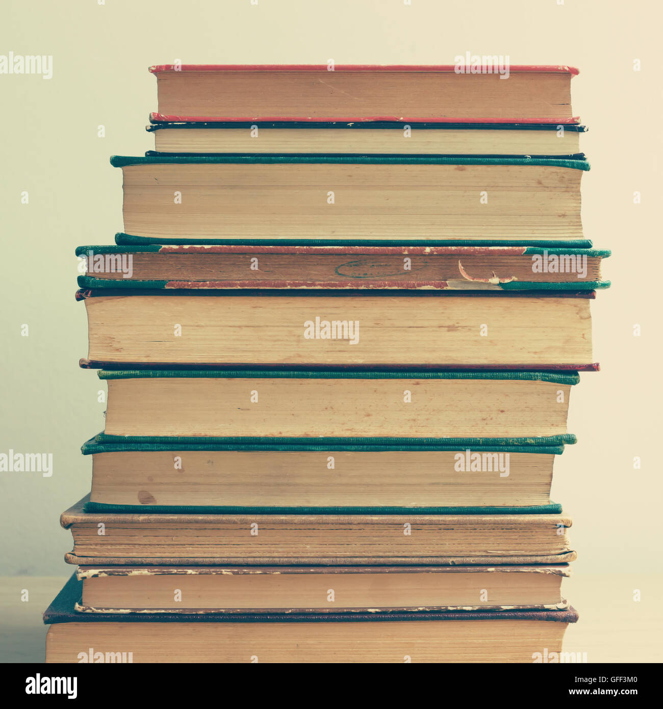 Pile of vintage books Stock Photo - Alamy